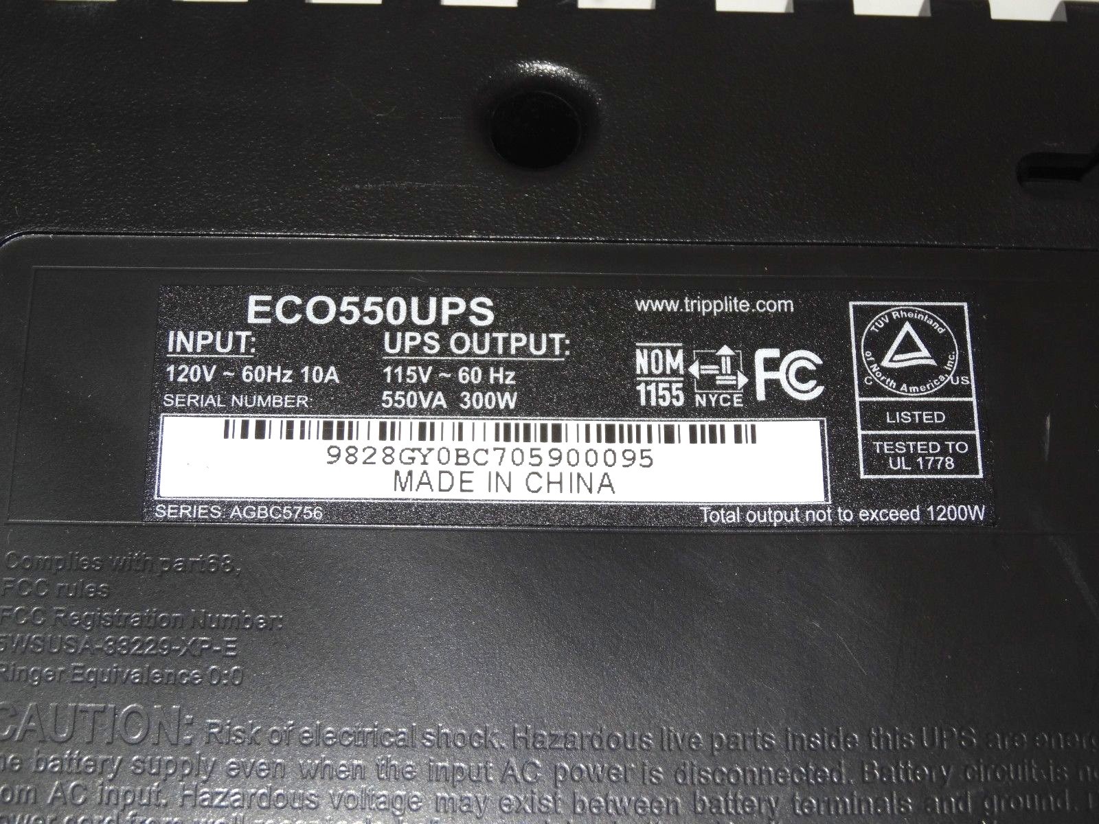 Refurbished Tripp Lite ECO550UPS 550VA 300W 120V UPS Backup - New ...