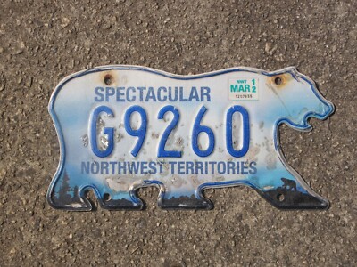 2012 NorthWest Territories Bear License Plate Aurora Borealis NWT ...