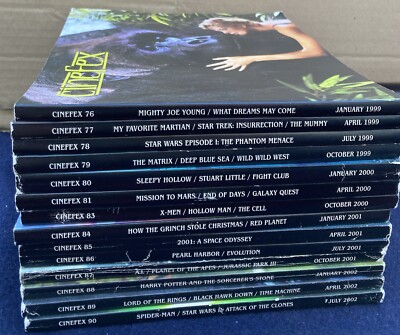 Lot of 14 CINEFEX Magazines #76-90 Star Wars , The Matrix, Harry Potter ...