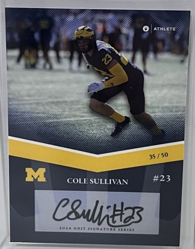 2024 ONIT Athlete Michigan Football Signature Series #S16 COLE SULLIVAN ...