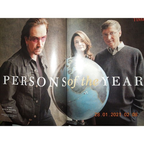 BILL & MELINDA GATES bono TIME PERSONS OF YEAR steve jobs CONDOLEEZZA ...
