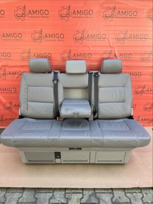 Bench rear triple seat VW T5 grey leather Multivan Caravelle t6 | eBay UK