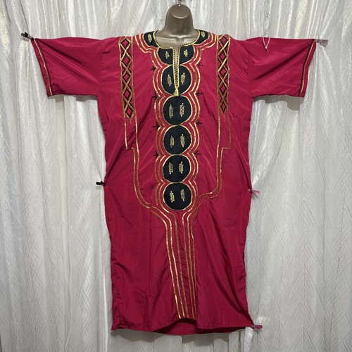 Unisex L XL Costume Caftan Cosplay Alien Tribal Red Black Embroidered ...