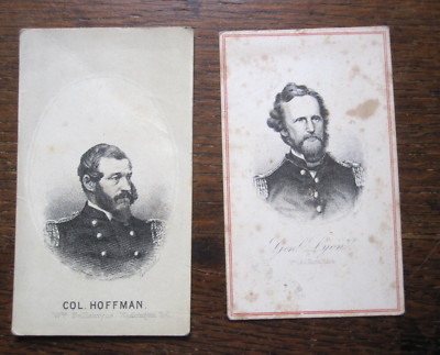 2 Civil War Era CDV Engravings of Union Gen. Nathaniel Lyon & Col ...