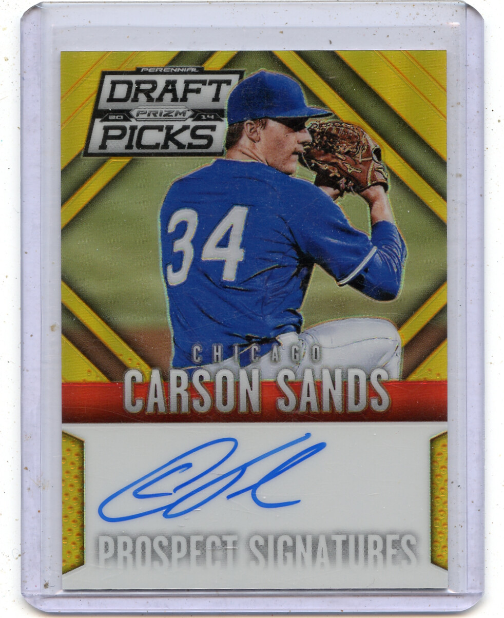2014 PANINI PRIZM DP #78 CARSON SANDS AUTOGRAPH GOLD PRIZM RC #6/10 ...