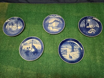 Royal Copenhagen Set of 8 Denmark Small Blue Collector Plates | eBay
