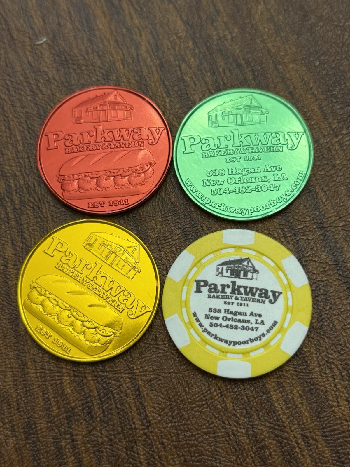 2026 Excalibur Parkway Bakery & Tavern Set Of 4 Doubloons- Mardi Gras ...