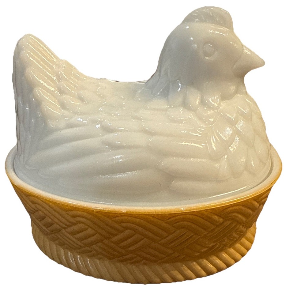 VTG Avon Hen on a Nest Chicken Collector Milk Glass Candy Dish ...