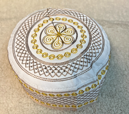 Muslim Prayer Cap (White patterned) | eBay