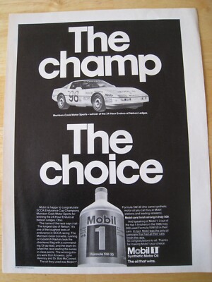 MOBILOIL SYNTHETIC MOTOR OIL MORRISON-COOK 1986 POSTER ADVERT A4 SIZE ...