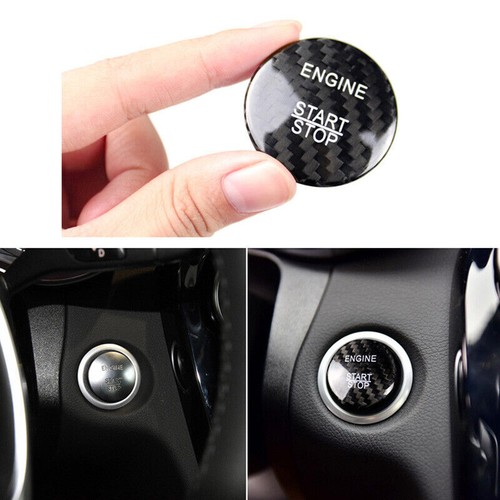 For Mercedes-Benz Carbon Fiber Car Engine Start Stop Switch Cover ...