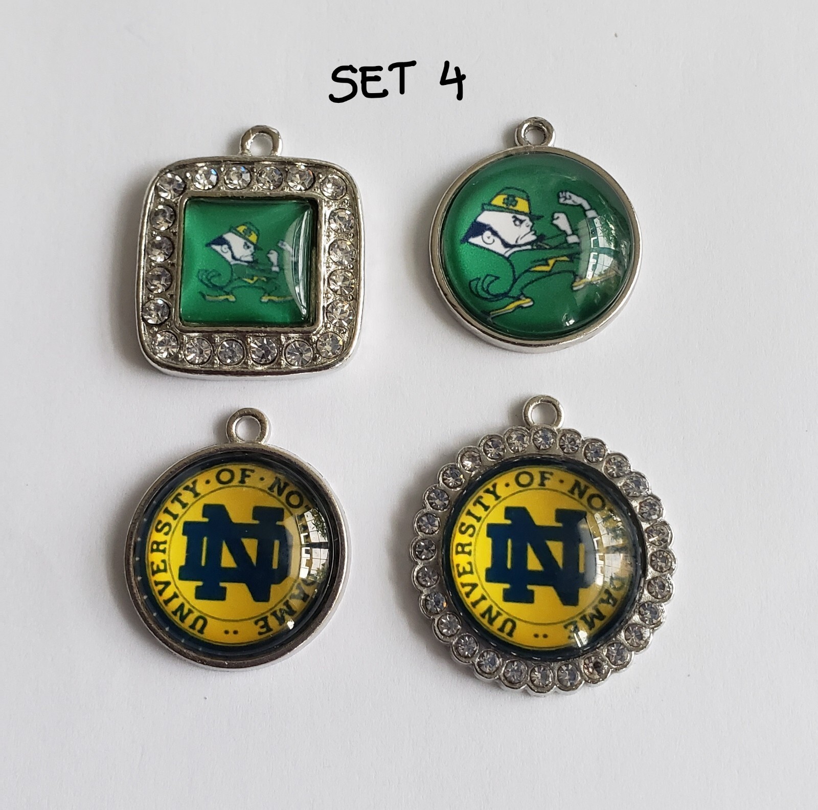 Sale 4pcs charms of NCAA Notre Dame Fighting Irish Sport team, Cz ...