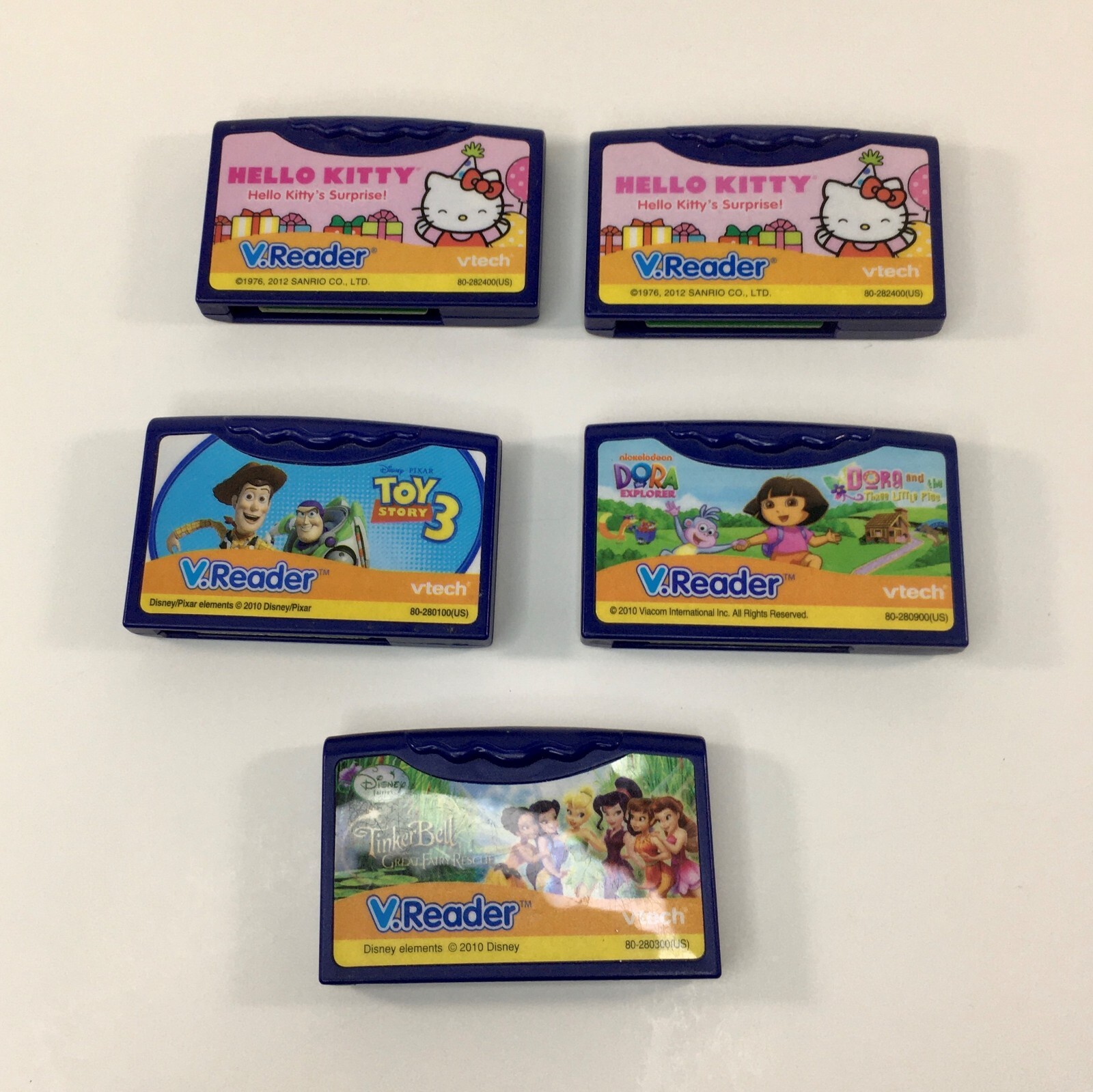 Lot of 5 VTech V-Reader Game Cartridges Toy Story Hello Kitty Dora | eBay