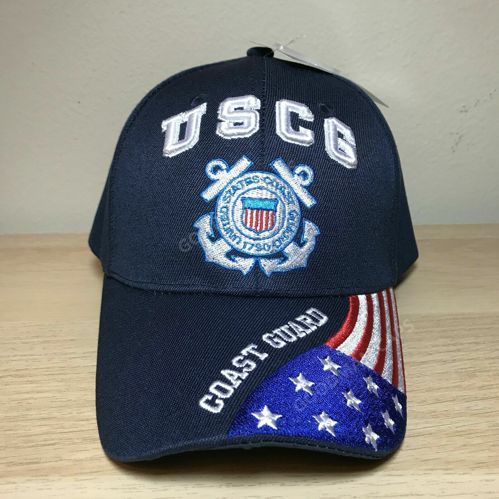 Official Coast Guard Licensed USCG Emblem Flag Bill Cap Hat (Licensed ...