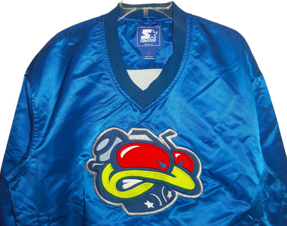 VTG 90's COLUMBUS BLUE JACKETS THROWBACK STARTER SATIN PULLOVER JACKET ...