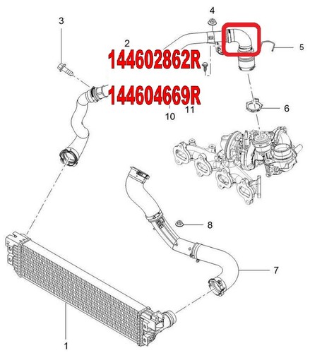TURBO SCHLAUCH ROHR LADELUFTSCHLAUC H für RENAULT MASTER III 2.3 dCi ...