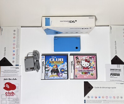 Nintendo DSi Blue IN BOX TESTED Includes Two Games No Stylus | eBay