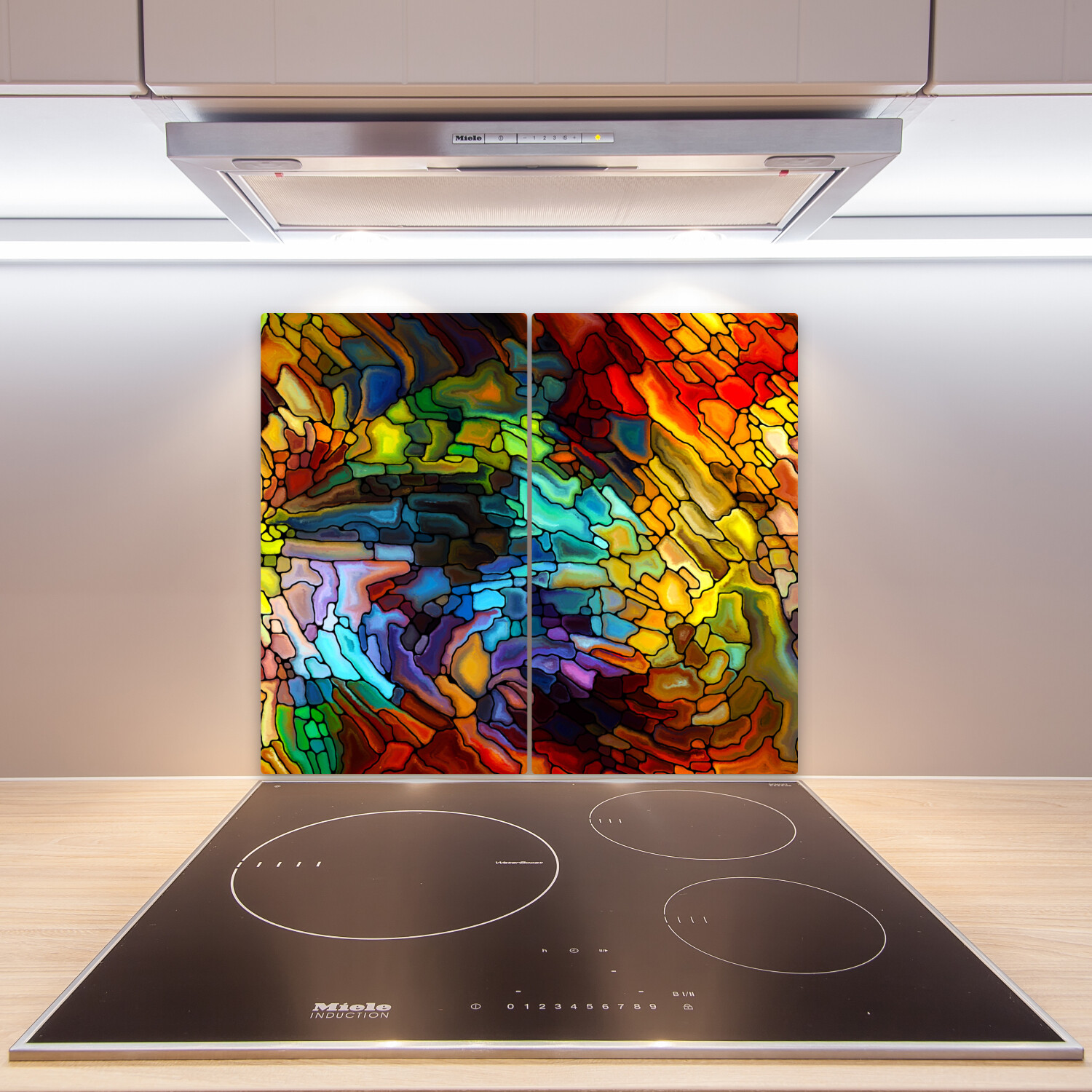 Glass Worktop Saver Ceramic Induction Hob Protector Cover Stained Glass ...