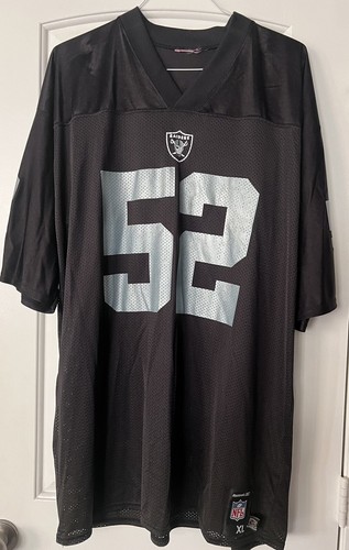 Vtg NFL Oakland Raiders Kirk Morrison #52 Reebok Black Football Jersey ...