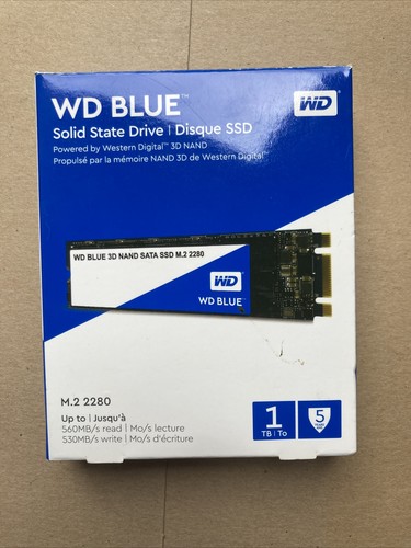 Western Digital WD Blue 1TB 3D NAND M.2 SSD SATA III 2280 WDS100T2B0B ...