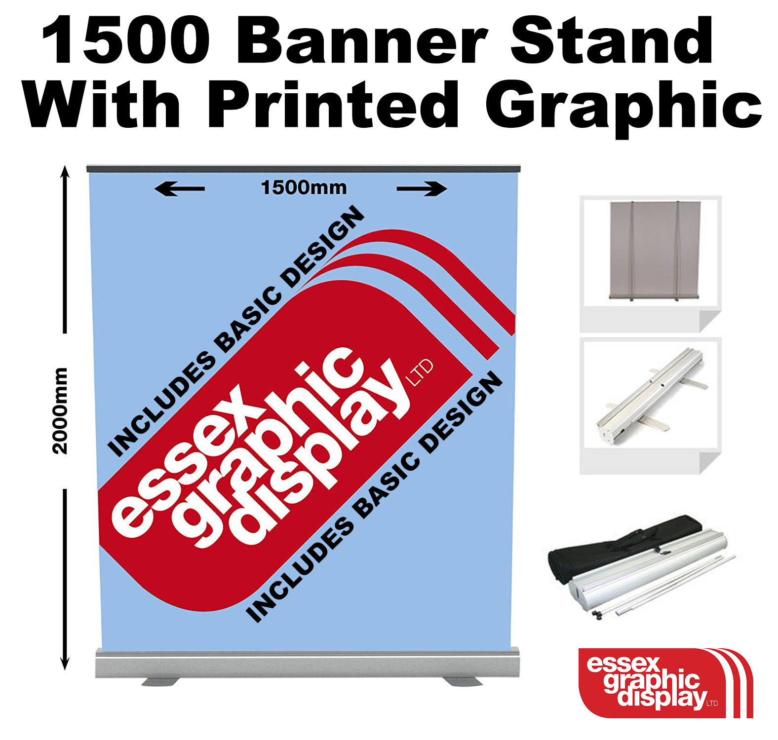 1500MM EXTRA WIDE ROLLER BANNER STAND EXHIBITION NEW INC QUALITY ...