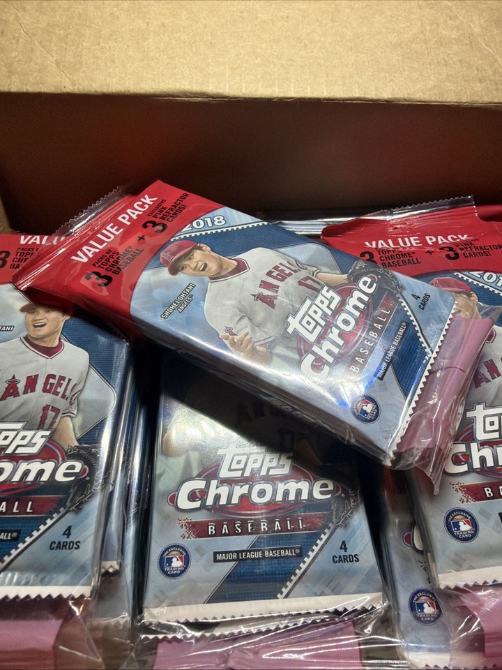 2018 Topps Chrome Baseball Value Pack Factory Sealed 3 Packs Per Value ...