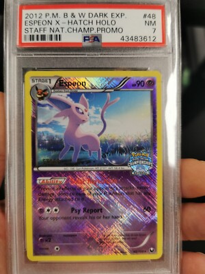 Espeon Staff Championship nationals promo Pokemon TCG card psa 7 NM 48/ ...