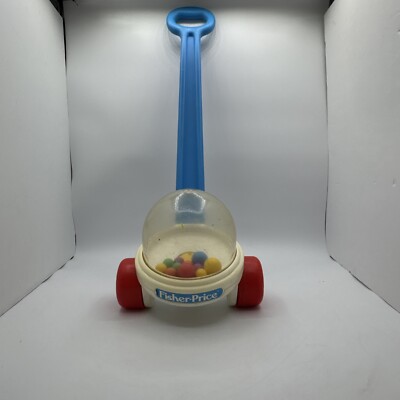 Fisher Price Corn Popper Vintage Push Pull Toddler Toy Popcorn Pumper ...