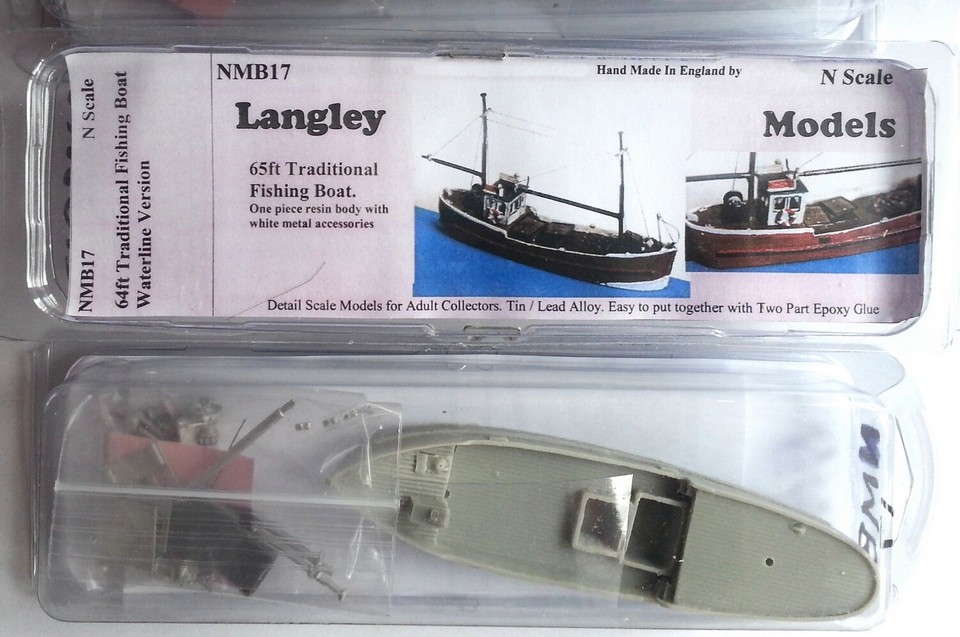 Wooden Fishing Trawler 64 NMB17 UNPAINTED N Gauge Scale Langley Models ...