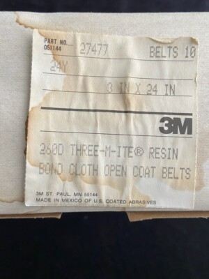 3M Three-M-Ite Resin Bond Cloth Open Coat Belts 3X24 (260) | eBay