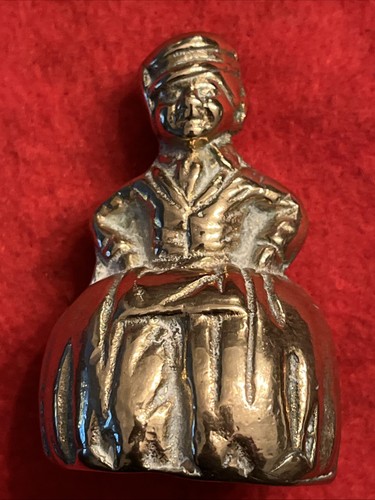 Vintage Solid Brass Hand Bell. Dutch Lady. 7 Cms Tall. Lovely Colour ...