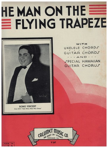 The Man On The Flying Trapeze Nick Manoloff Sheet Music 1935 Romo ...