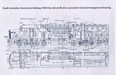 SAR 900 CLASS GENERAL ARRANGMENR DRAWING ON SILVER ALUMINIUM SHEET ...