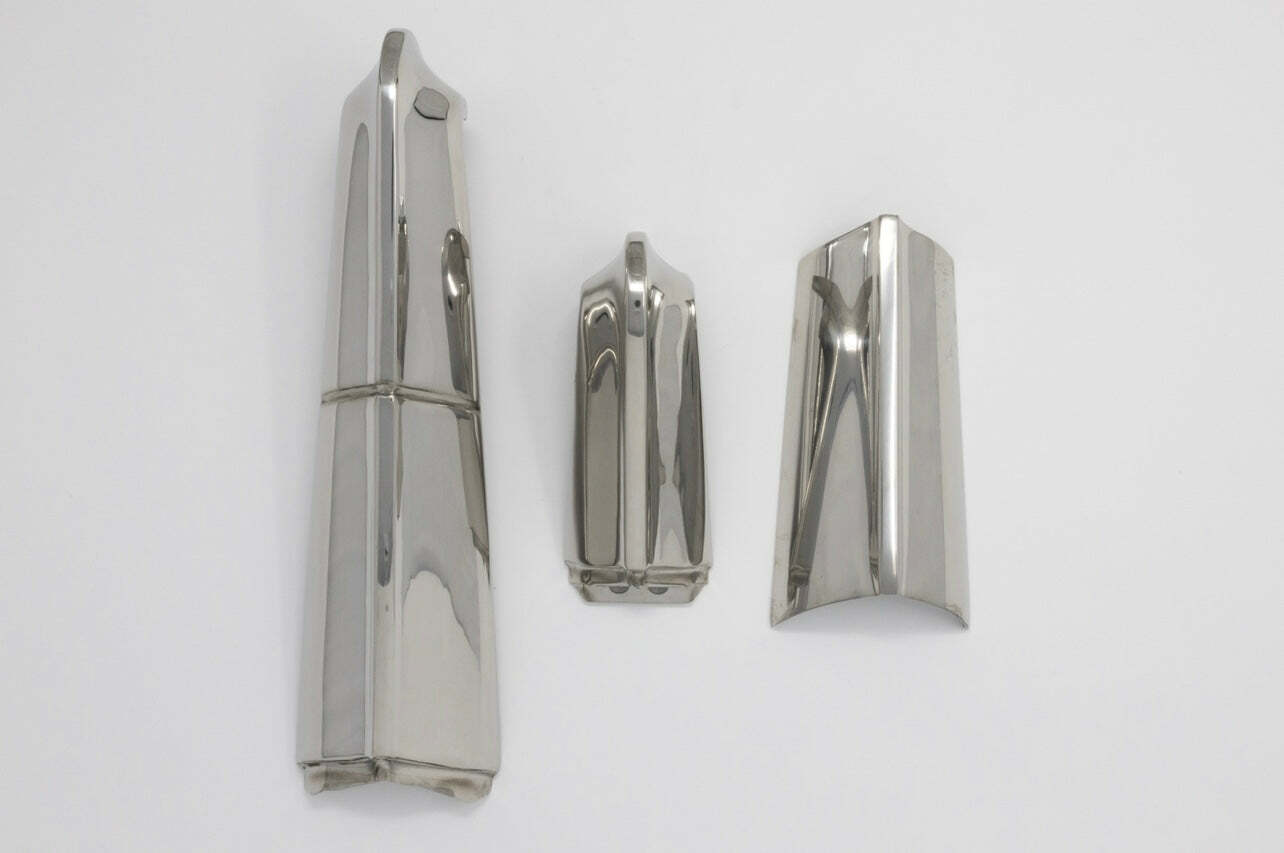 1957 Bel Air Chevy Vertical Tail Fin Moulding Set, 3 Pieces Polished ...