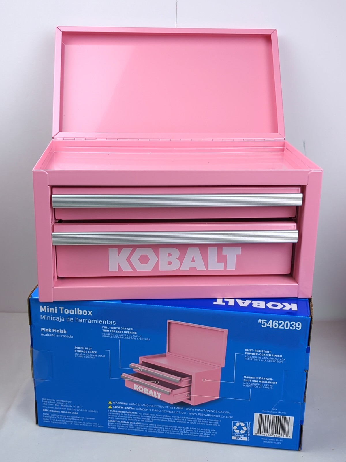 KOBALT Mini STEEL Tool Box w/ 2 Magnetic Drawers + LIFT-UP Lid, PINK ...