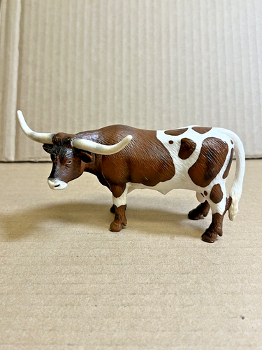 Schleich Cow Texas Longhorn Bull 2002 Retired Farm Animal Figure Toy ...