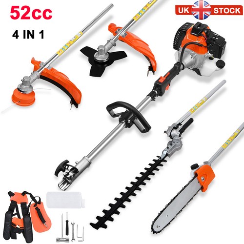 4 in 1 Garden Multi Tool 52cc Petrol Hedge Trimmer Chainsaw Strimmer ...
