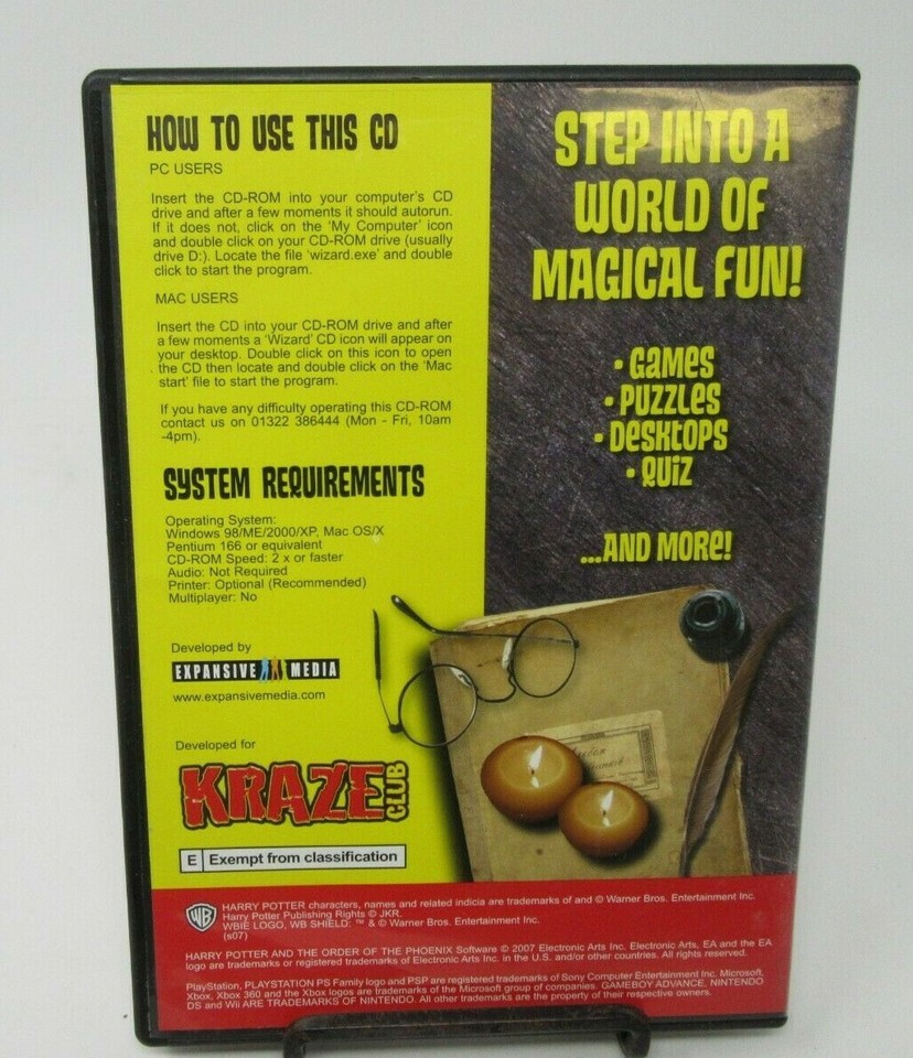 THE WIZARD - HARRY POTTER PC CD-ROM BY KRAZE CLUB, GAMES, PUZZLES ...