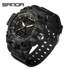 SANDA Top Luxury Watches Men Dual Display Watch Waterproof Wristwatch ...