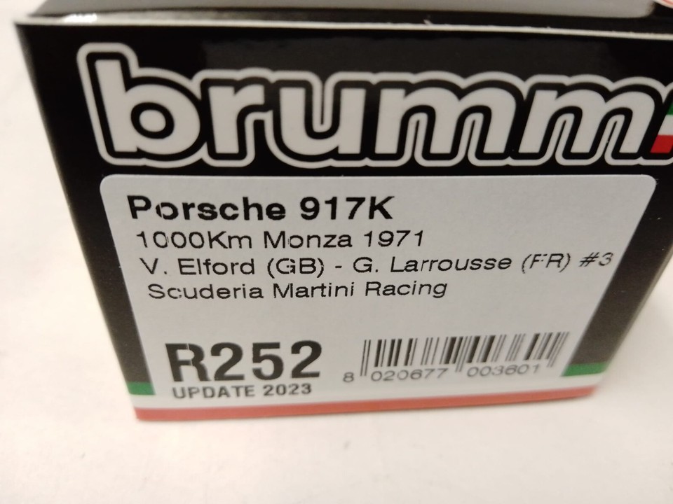 Brumm Porsche 917K #3 Elford - Larrousse 1000 Km Monza 1971 1/43 R252 ...
