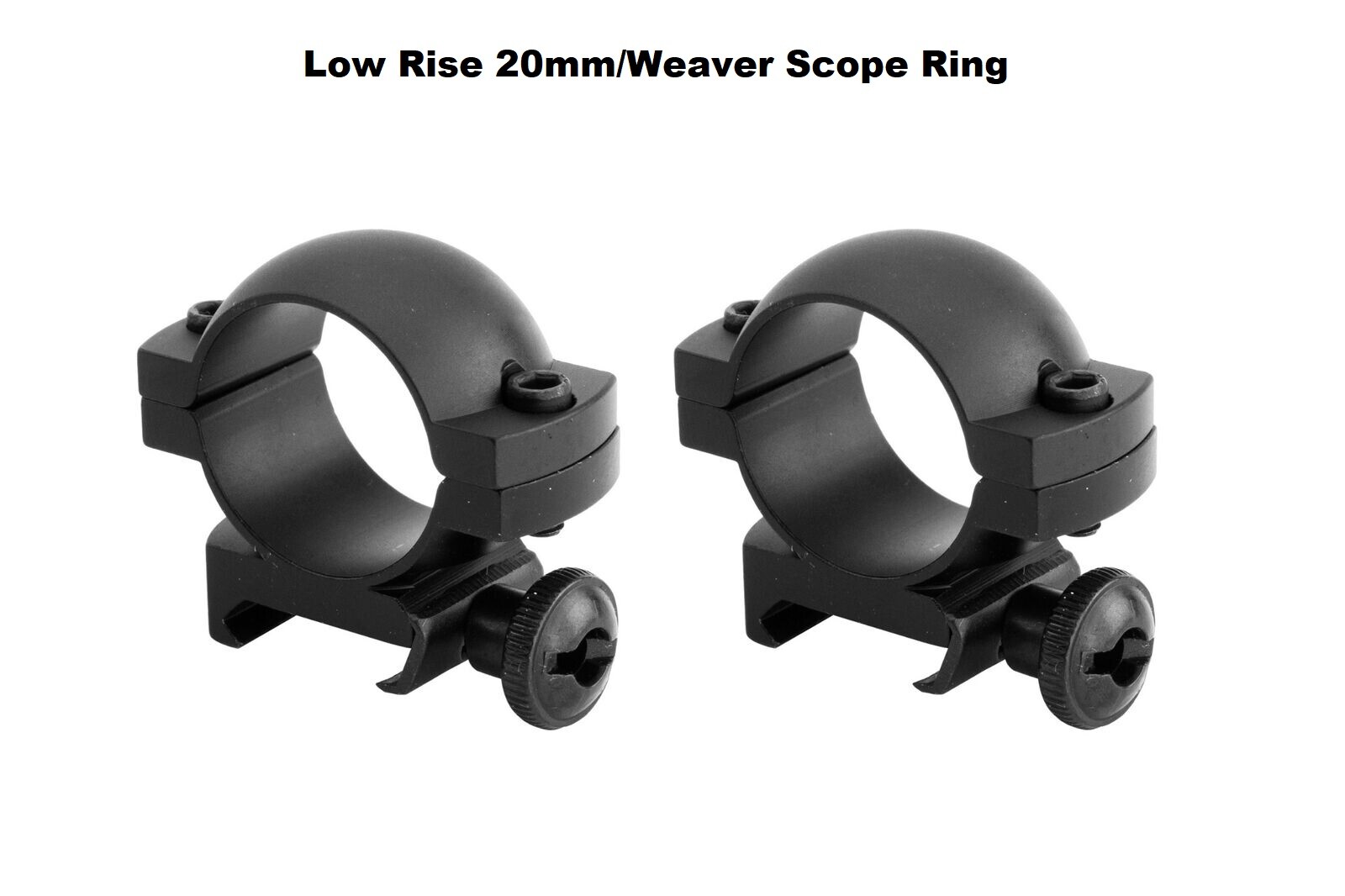 Low Rise Rifle Pistol Scope Rings Fits Weaver Picatinny 20mm Rail Mount ...