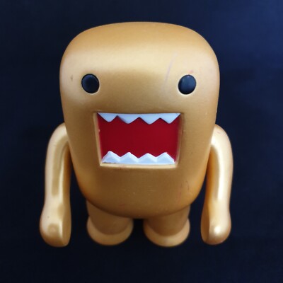 4" DOMO Metallic /Black Flocked Vinyl Figure GOLD VTG YY18012 ...