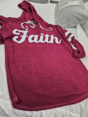Womens No Light Weight Burgandy Hoodie FAITH | eBay