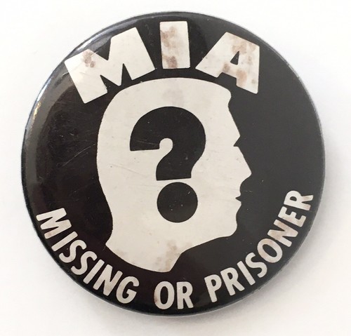 POW MIA Missing Or Prisoner? political Vintage pin pinback button 1.75 ...