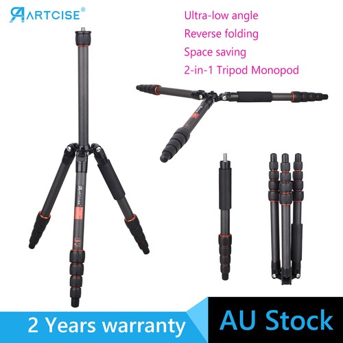 52" Mini Tripod Ultra-low angle Tripod Monopod Carbon Fiber Camera ...