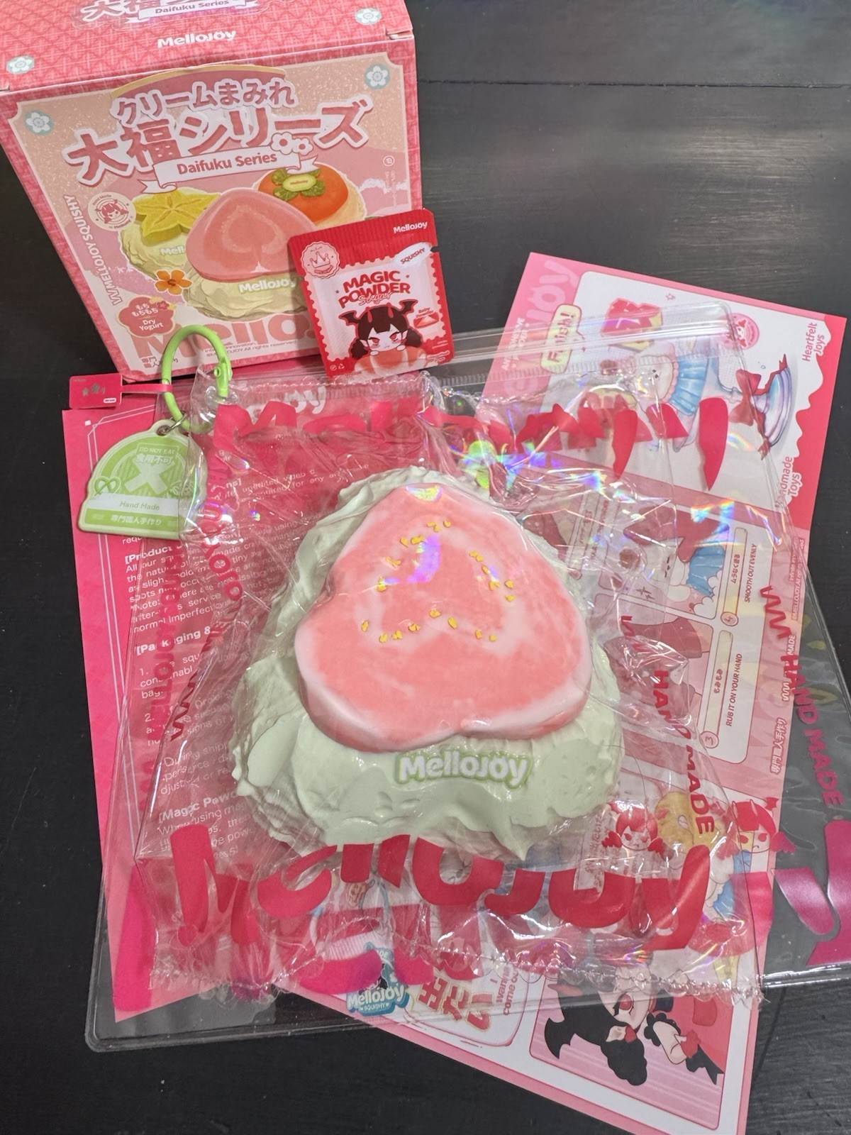 Mellojoy DIY Jojo Silicone Squishy Cream Daifuku Guava Pink Green Cute ...