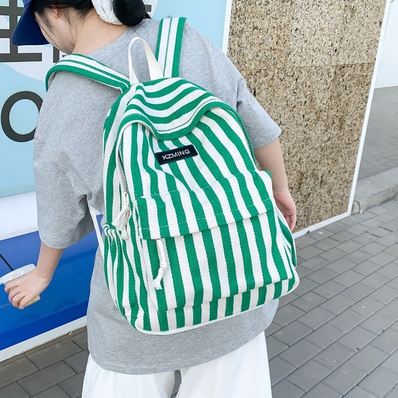 Simple Striped Pattern Student Canvas Bapa For Women | eBay Australia