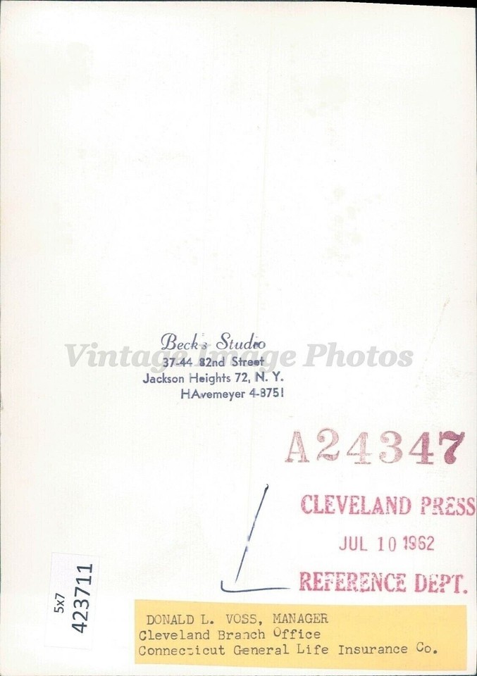 1962 Photo Donald Voss Manager Cleveland Branch Office General Life ...
