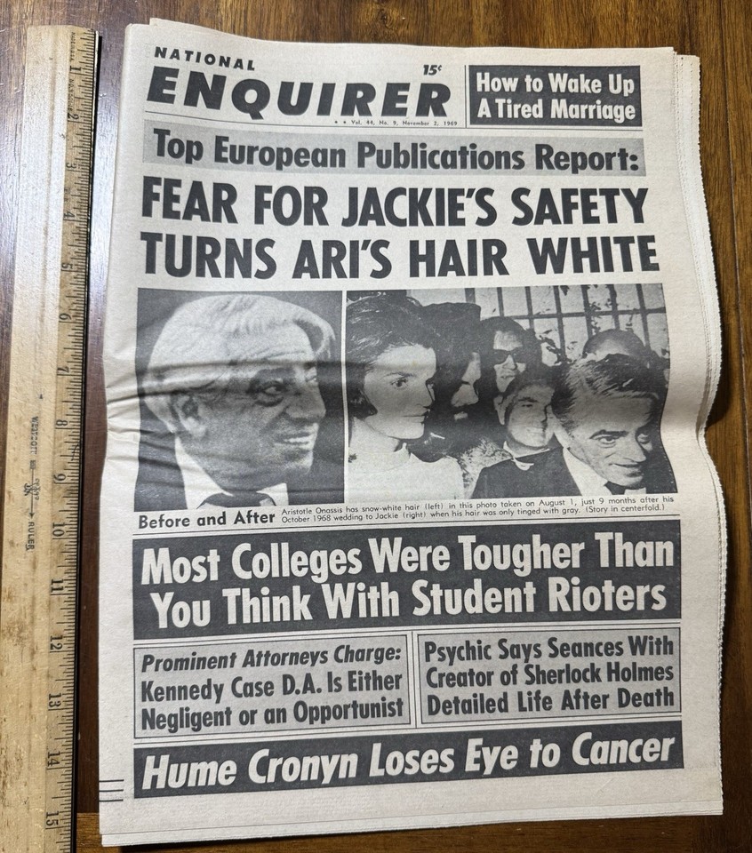 Vtg 1969 National Enquirer tabloid magazine Sharon Tate Jay Sebring ...