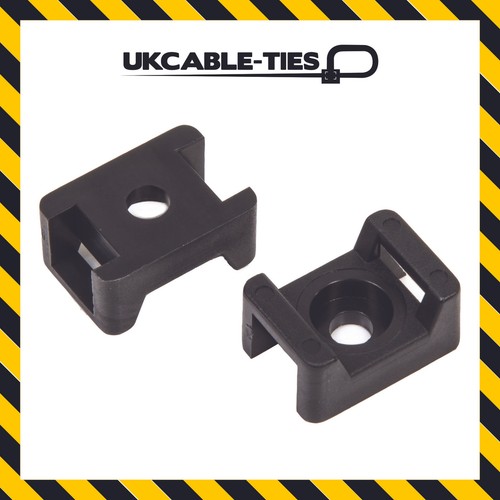 100x Cable Tie Saddles Cradles Mounts Bases Black Natural Wire Clips ...